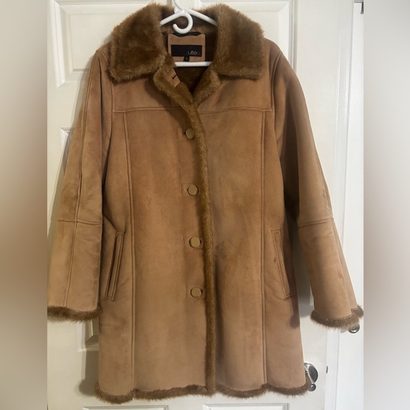 Utex | Jackets & Coats | Utex Faux Suede Fur Jacket Coat Medium | Poshmark